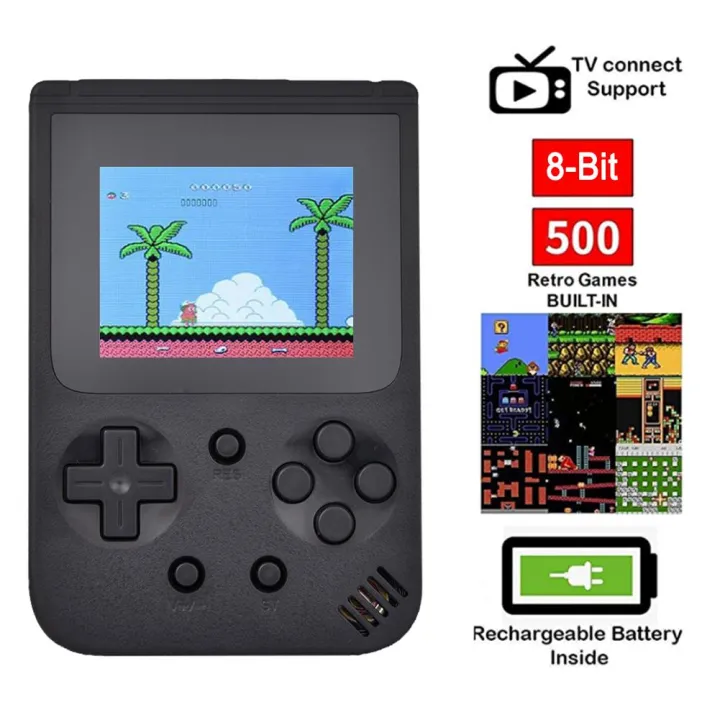 500 in 1 Game Console Mini Handheld Portable Game Player Machine ...