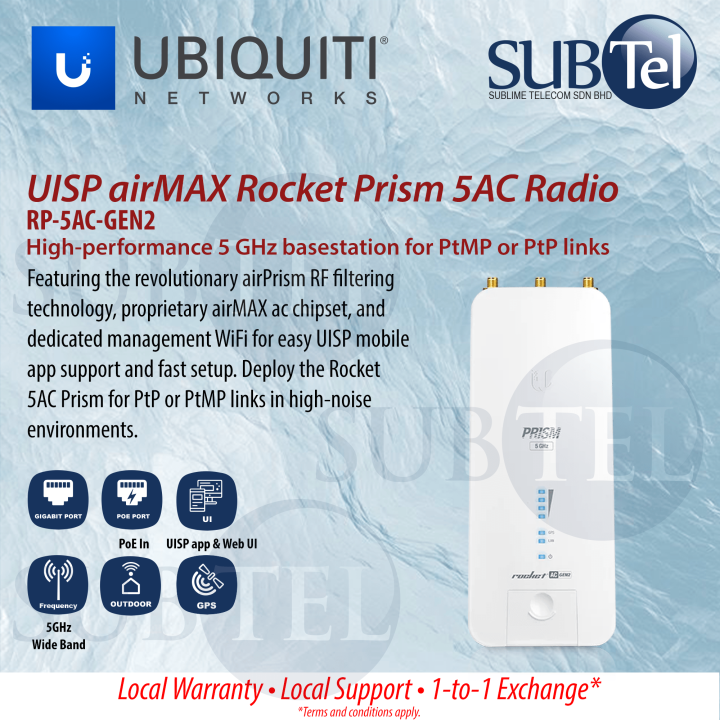 RP-5AC-Gen2 Ubiquiti Networks Rocket 5AC PRISM Gen2 Outdoor 5GHz AC ...