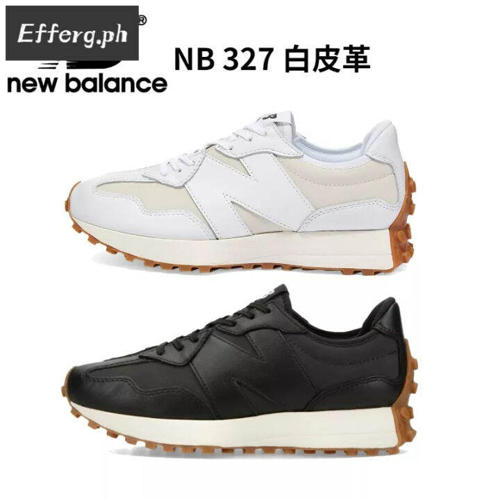 New Balance 327 White Black Leather NB327 Running Shoes Male Female ...