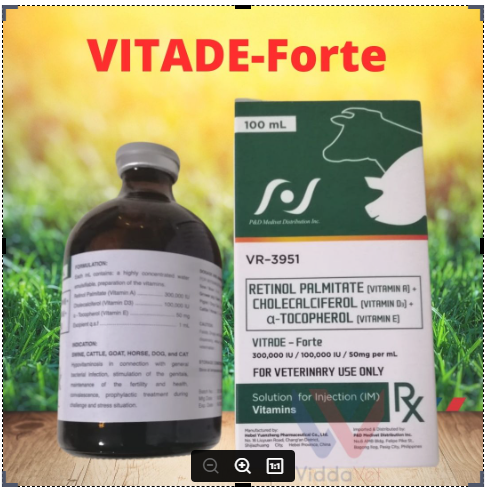100 ML / Vitade Forte Solution for I.njection / Vitamins A, D, E for ...