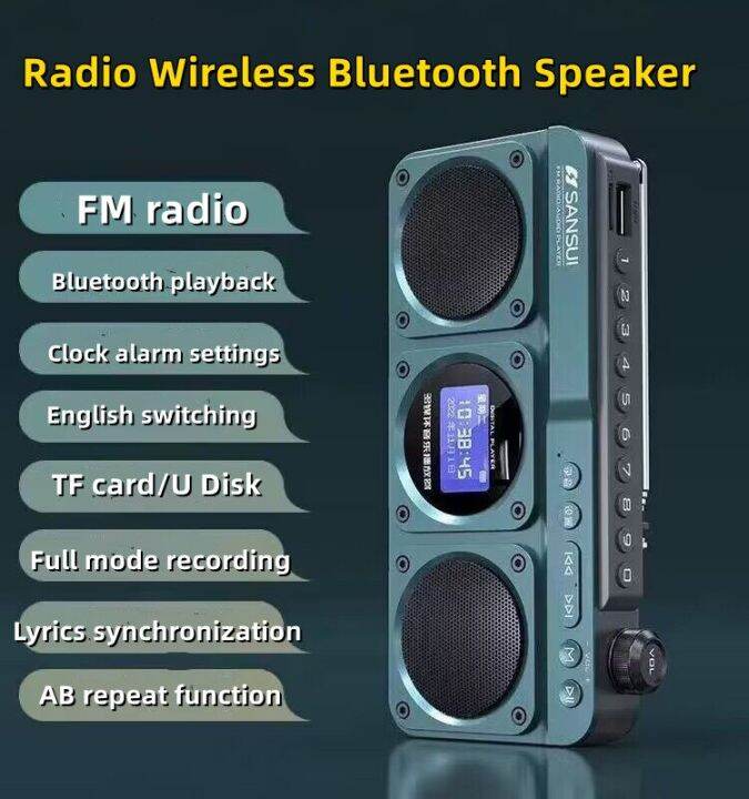 New Sansui F28 Retro Radio Wireless Bluetooth Speaker Mini Plug in ...