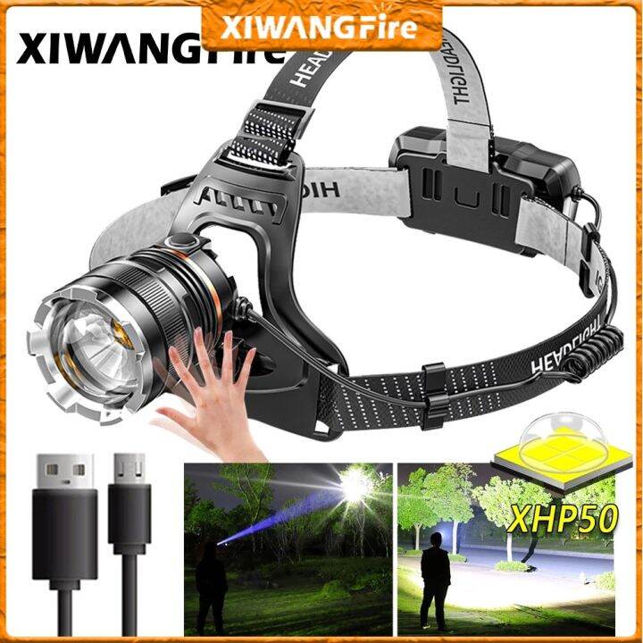 10000LM XHP50 High Powerful Headlamp Flashlight Head Torch LED Zoom ...