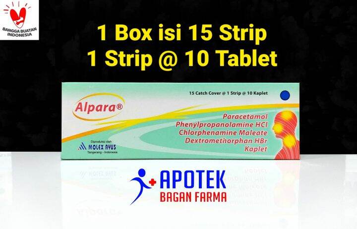 ALPARA TABLET / OBAT DEMAM BATUK PILEK ( 1 BOX = 15 STRIP = 150 TABLET ...