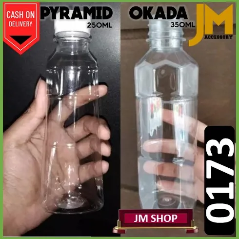 JM A-0173 | Clear Plastic Bottle [ Pyramid or Okada ] 1 PC | 10 PCS ...