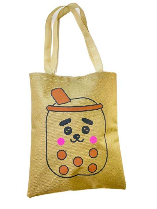 Solar Boba-tote bag canvas women cheap motif Boba viral-can pay ...