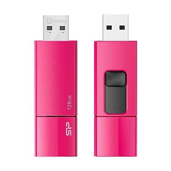Silicon Power USB Memory 128GB USB 3.0 Sliding Blaze B05 Pink ...