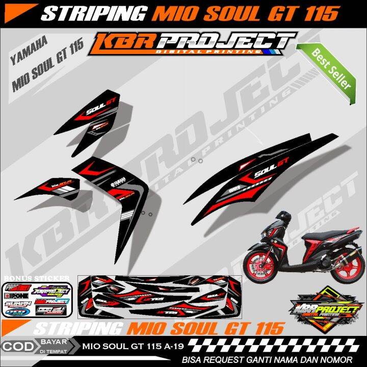MIO SOUL GT 115 STIKER STRIPING PREMIUM MOTOR KEREN LIS VARIASI MIO ...