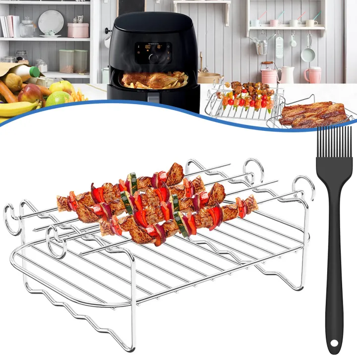 Air Fryer Rack Air Fryer Double Layer Rack Set 304 Stainless Steel Air ... Air Fryer Rack Air Fryer Double Layer Rack Set 304 Stainless Steel Air ...