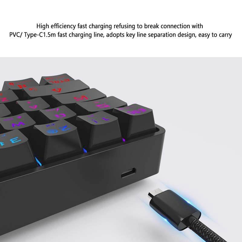 DK61 Mechanical Keyboard, Rgb Bluetooth Backlit Wired Dual-Mode ...