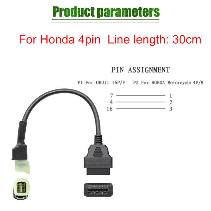 Kabel Obd2 Honda OBD2 to 4 Pin Diagnostic Adapter Cable Diagnostik ...