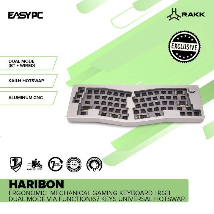 【COD】 RAKK HARIBON Ergonomic Wireless Mechanical Keyboard RGB Dual Mode ...