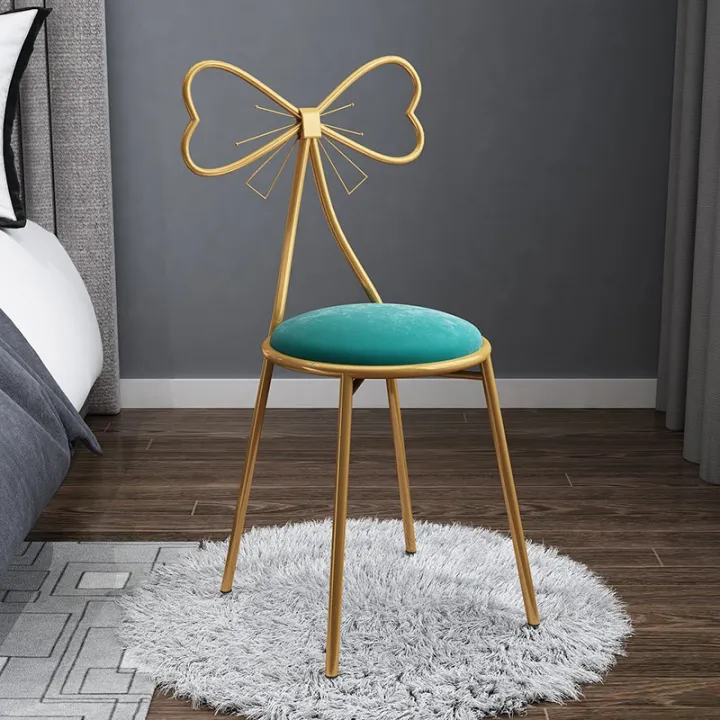 Pink Makeup Vanity Chairs for Bedroom Cute Butterfly Stool Chair Dining ...