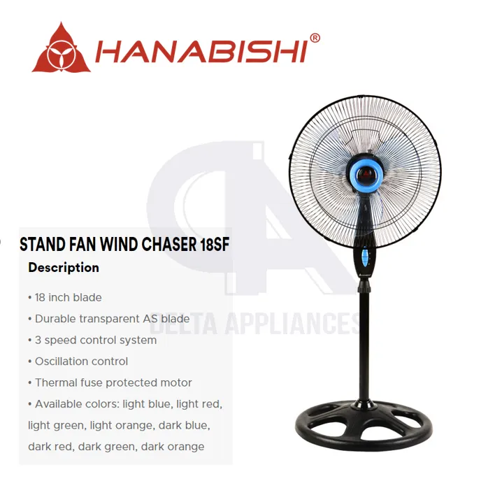 Hanabishi WindChaser 18SF Stand Fan (Assorted Colors) | Lazada PH