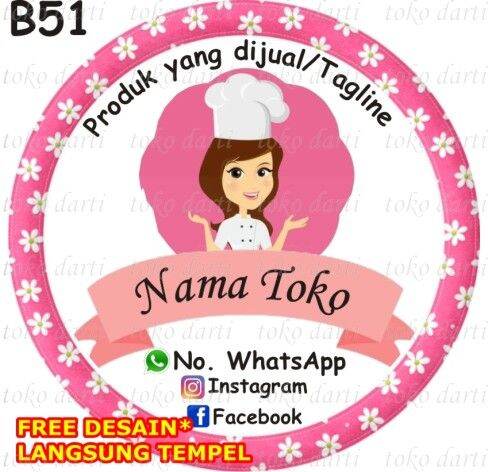 STIKER BULAT TEMA B51 ISI 26 PCS/STIKER KEMASAN/STIKER PRODUK/STIKER ...