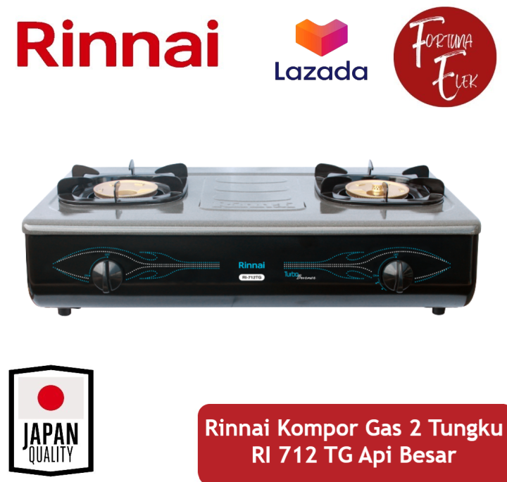 Rinnai Kompor Gas 2 tungku Turbo RI 712 TG Api Besar | Lazada Indonesia