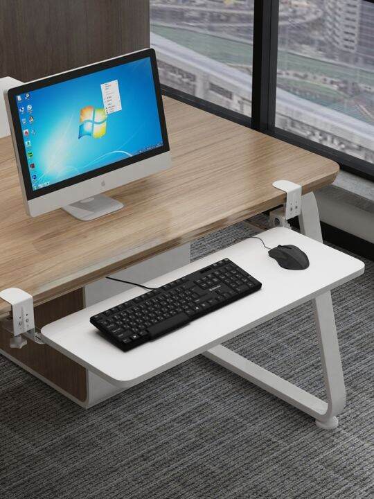 frame from punching keyboard tray installing clamp computer desktop ...
