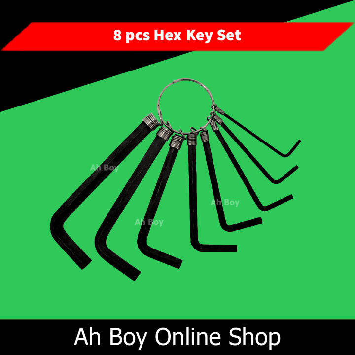 8pcs Hex Key Wrench Set with Ring (L Shape) / Allen Key Wrench Set / L ...