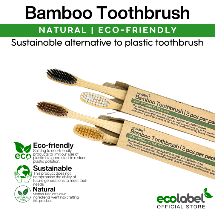 Eco-Friendly Bamboo Toothbrush 100% Biodegradable Compostable ...