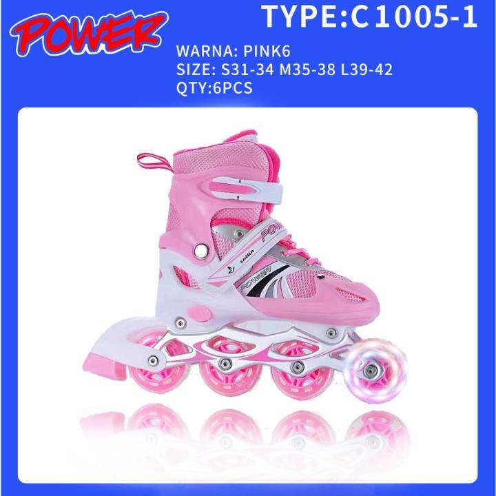 Sepatu Roda Anak Lampu Rainbow Merek Power Inline Skate Power Roller ...