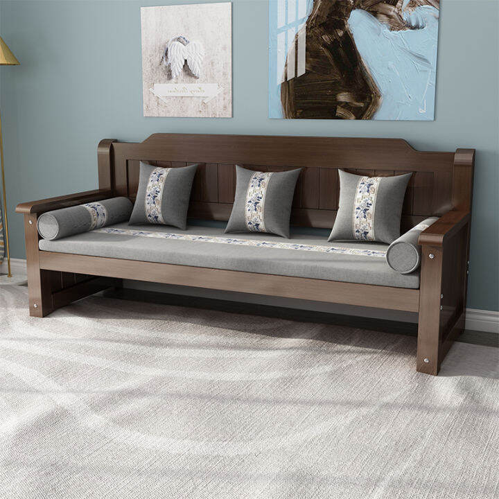 Solid wood sofa combination All-solid wood bench economical small-sized ...