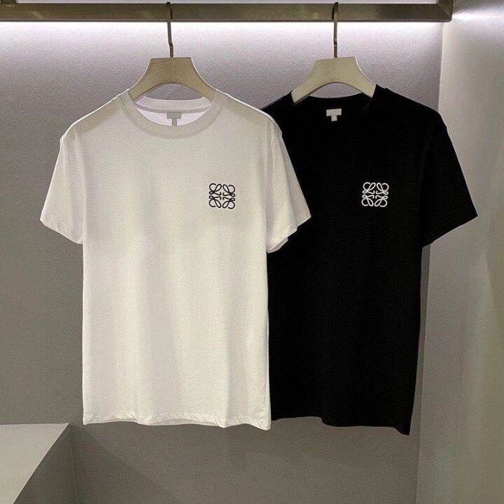 LOEWE Luo Ywei 2023เสื้อยืดคอกลมใหม่ฤดูใบไม้ผลิรุ่นพื้นฐานที่เรียบง่าย ...