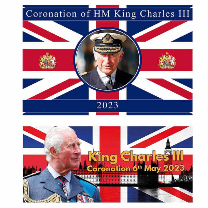 King Charles III Banner Cavalier King Charles Garden Flags 3ft X 5ft ...