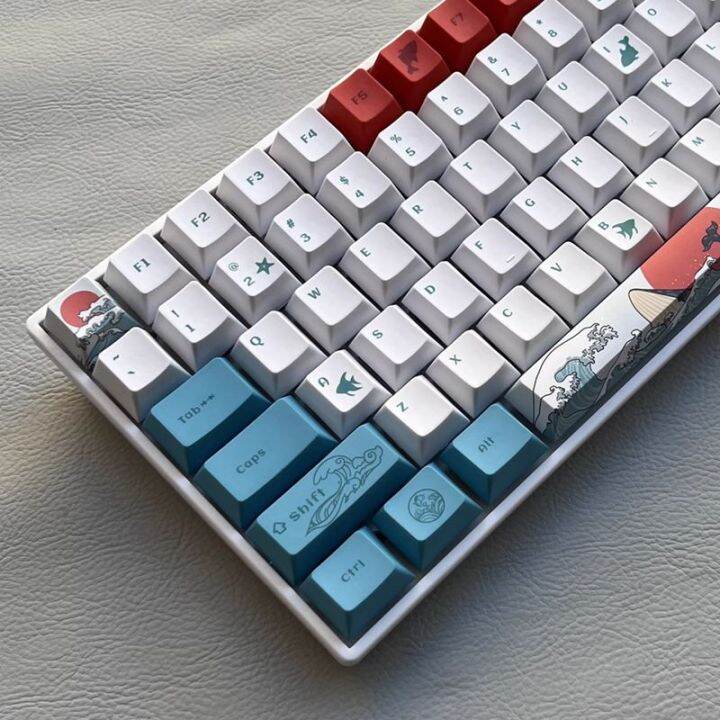 【Keycap Only】Coral Sea Theme Mechanical Keyboard Keycap 128 Keys Cherry ...