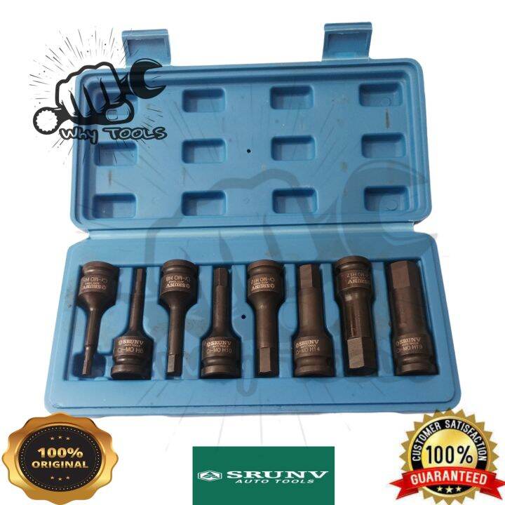 why tool shop Srunv 8Pcs Allen Impact 1/2 dr. Hexagonal type | Lazada PH