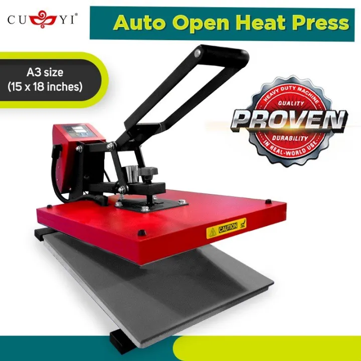 A3 Size CUYI Heavy Duty Digital Heat Press Machine 15x18 inches flatbed ...