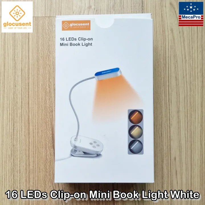 Glocusent® 16 LEDs Clip-on Mini Book Light ไฟ LED แบบหนีบ แบบชาร์จได้ ...