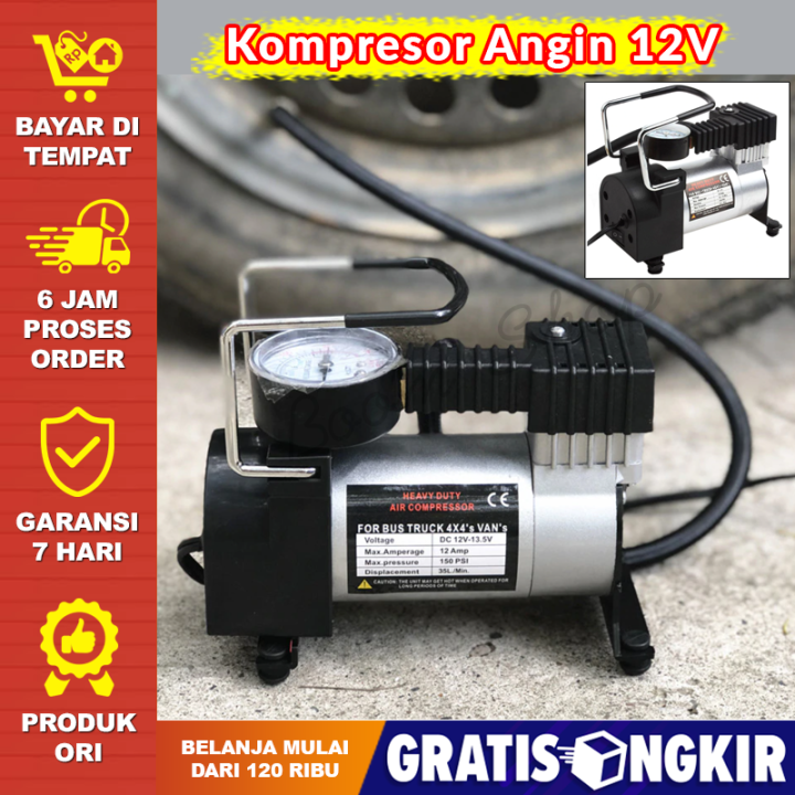 Kompresor Angin Listrik Kompresor Mini Pompa Ban Mobil Motor Elektrik ...