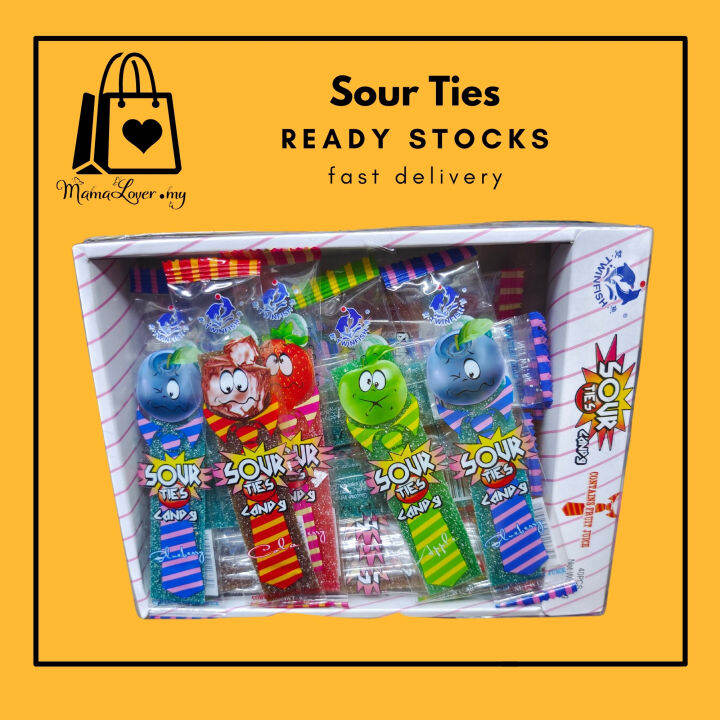 Sour Power Ties Assorted Fruits Candy 8g Oldtime Childhood Snacks Gula ...