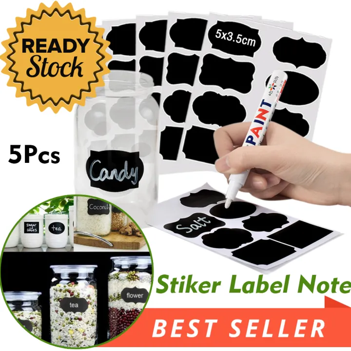Stiker Label Note Papan Tulis Mini Removable 5 PCS dengan Spidol Marker ...