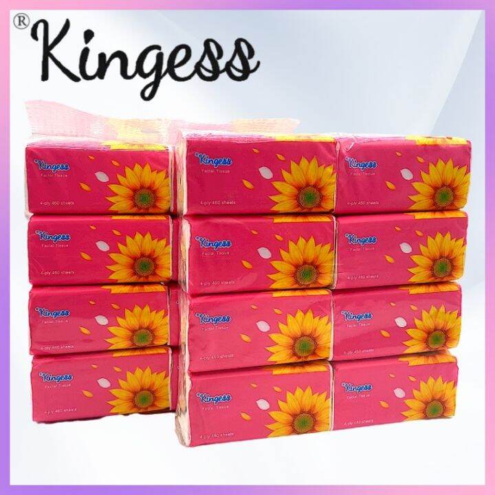 KINGESS Facial Tissue 8 Packs 4 Ply 460 Sheets Paper Towel Tissue ...
