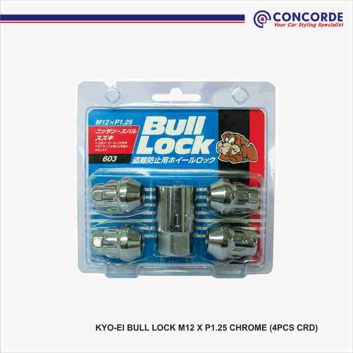 KYO-EI BULL LOCK M12 X P1.25 CHROME(4PCSCRD) | Lazada PH