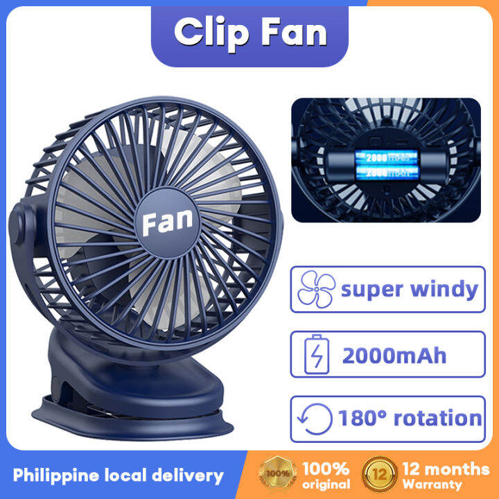 Clip fan multifunction portable mini electric fan USB rechargeable 720 ...