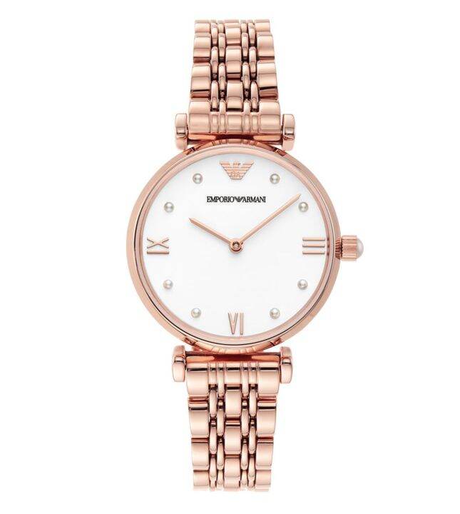 นาฬิกาข้อมือผู้หญิง AR11267 Emporio Armani Two-Hand Rose Gold Tone ...