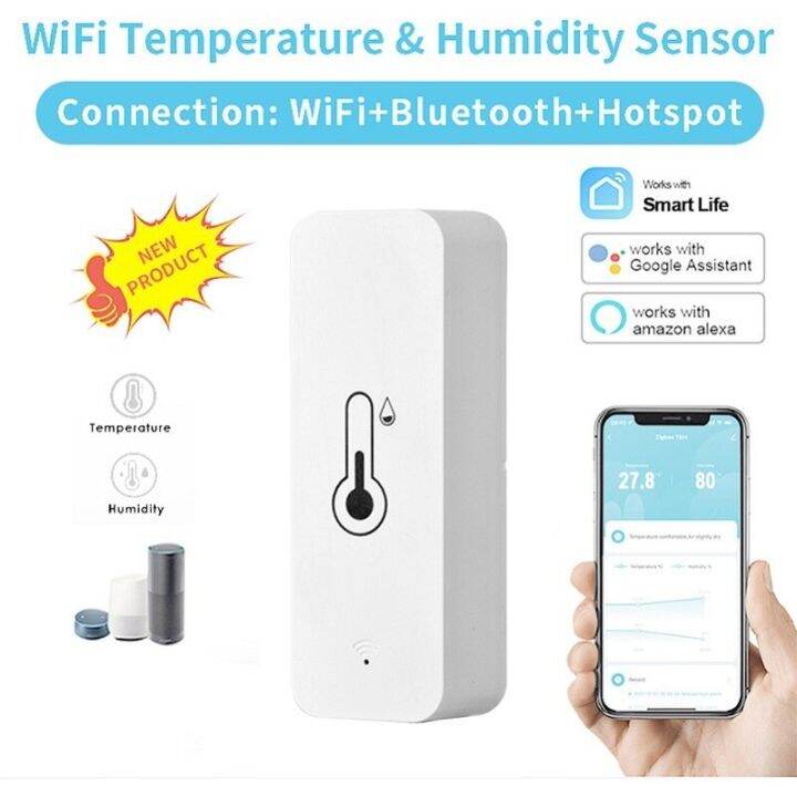 【XX】Tuya Smart Temperature and Humidity Sensor Zigbee Wifi Temperature Sensor Battery Powered ...