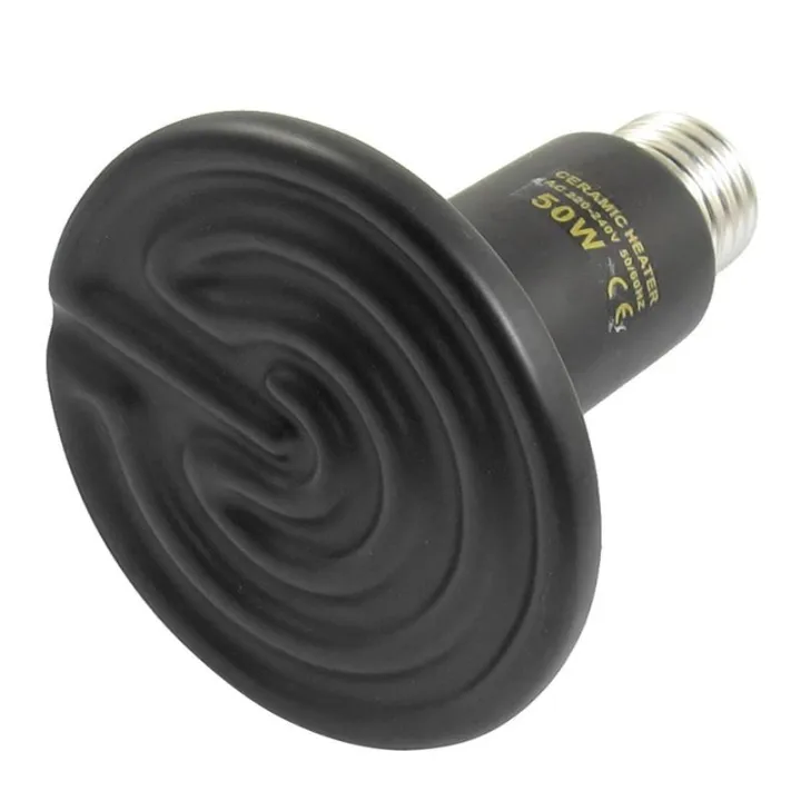 AC 220-240V 50W Ceramic Emitter Heater Pet Reptile Heat Lamp Bulb Black ...