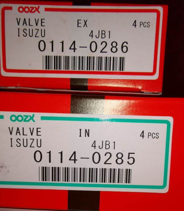 FUJI Engine Valve IN & EX For ISUZU 4JA1 / 4JB1 / 4JH1 (0114-0285/0114 ...
