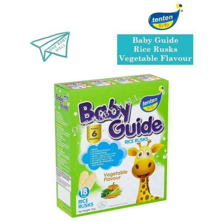 One Baby Mall TenTen 6 Months+ Baby Guide Rice Rusks 36g (Halal ...