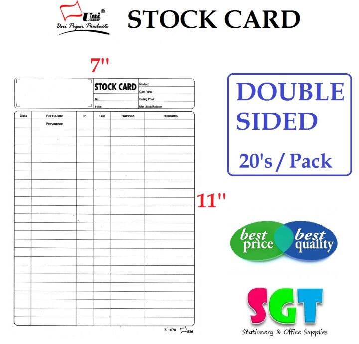 STOCK CARD 7 x 10 inch - 20 pcs / Pack | Lazada