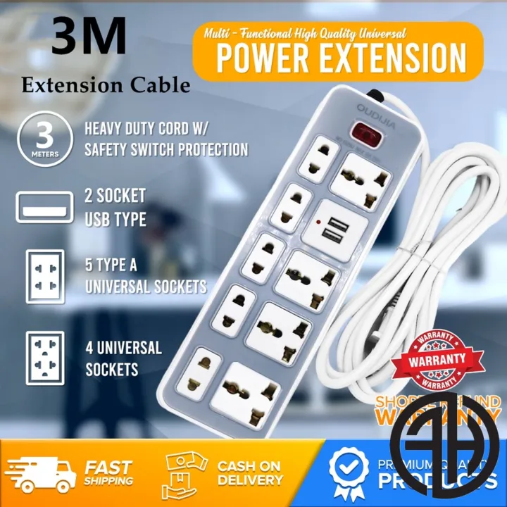 power socket (COD)3M extension cord with usb port power strip High ...