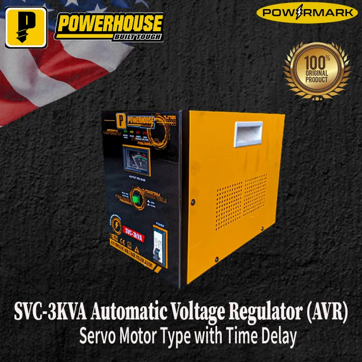 POWERHOUSE SVC-3KVA Automatic Voltage Regulator (AVR) Servo Motor Type ...