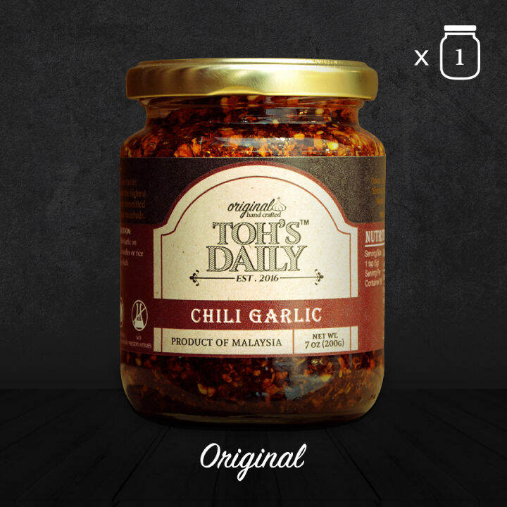 TOH'S DAILY Chili Garlic Original Flavor 200g | Lazada