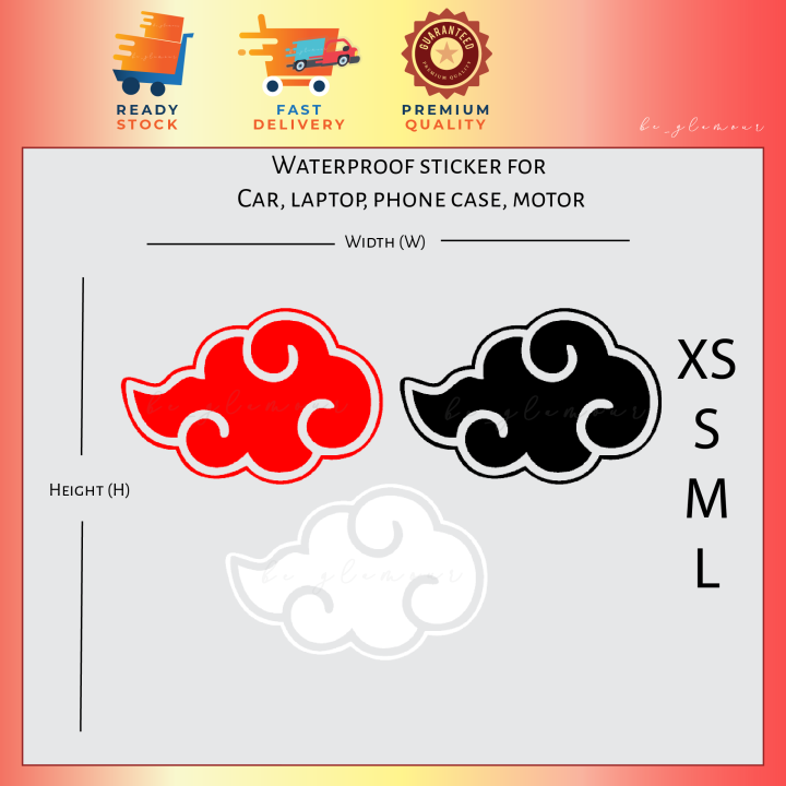 Naruto Akatsuki Logo Sticker Reflective stiker naruto itachi motor ...