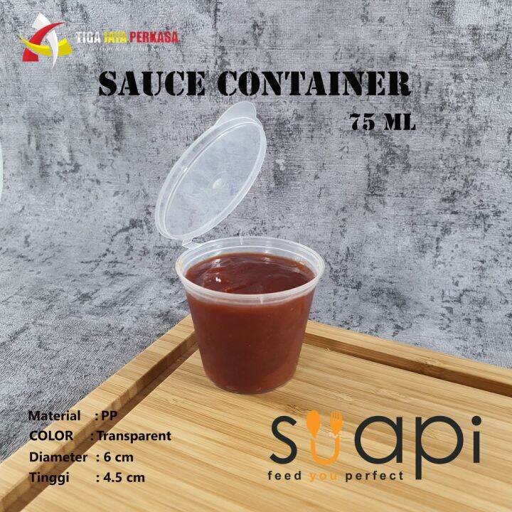 Sauce Container 75 ml SUAPI /Cup Sambal/Cup Saos/Tempat Saos Plastik 50 ...