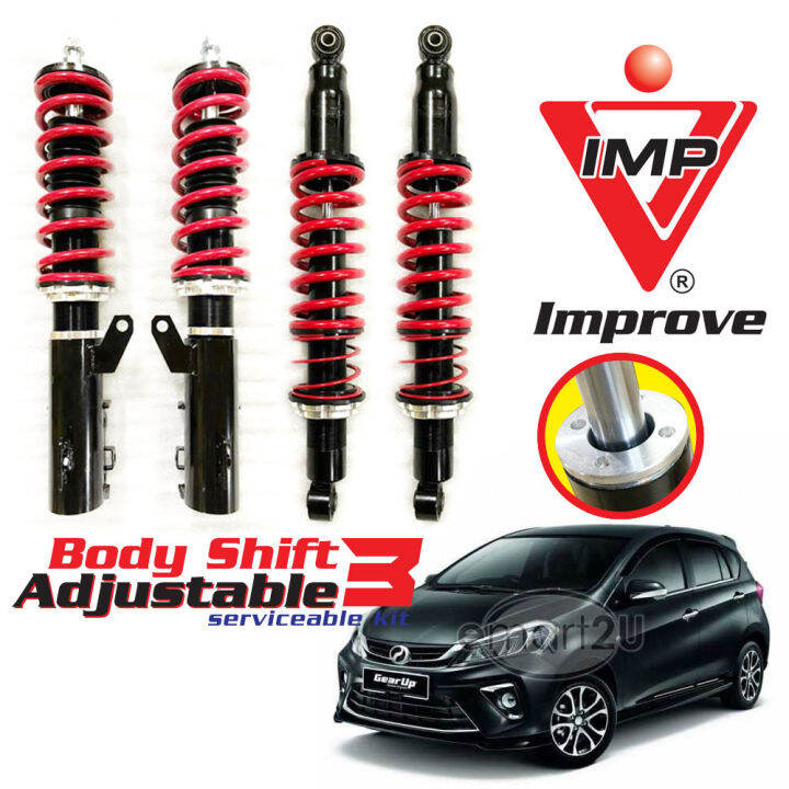 ADJUSTABLE Perodua Myvi Vvti '17 Hi Lo Body Shift Serviceable Absorber ...