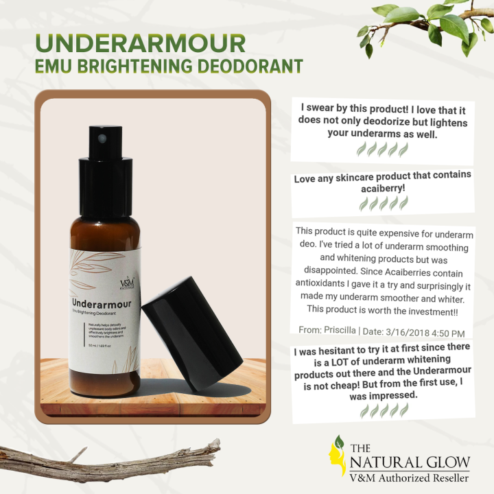 UNDERARMOUR Emu Brightening Deodorant V&M Naturals | Lazada PH