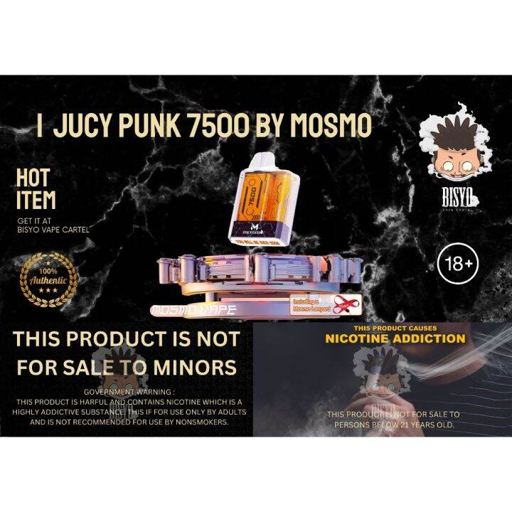 vape Mosmo Jucy Punk 7500 w/ Free Lanyard | Lazada PH